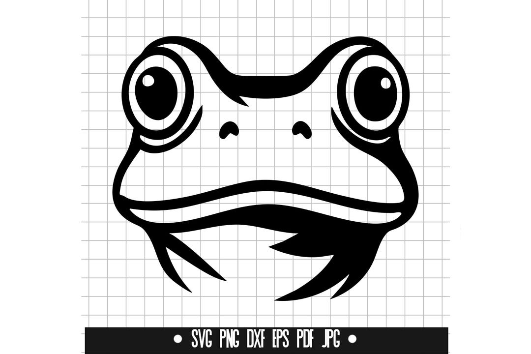 Frog Face SVG, Frog DXF, Frog PNG, Frog Cut File, Clipart, Digital File ...