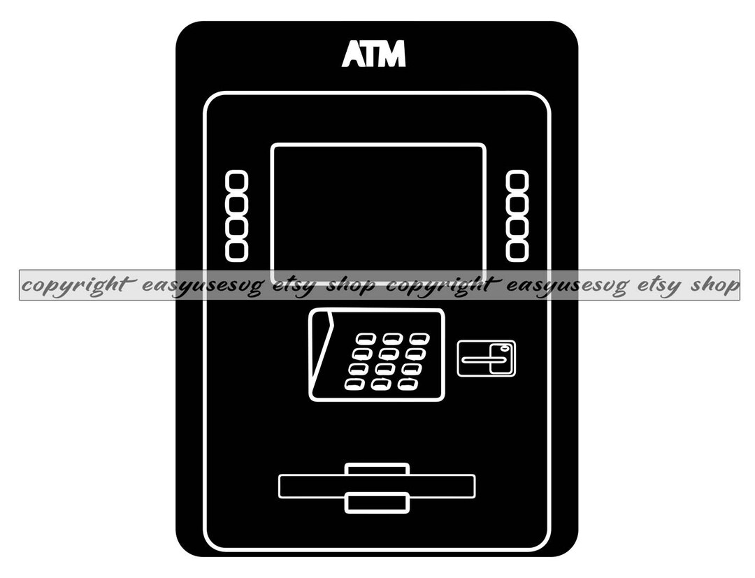 ATM Machine SVG, Cash Machine SVG, Finance Svg, Bank Svg, Money Svg ...