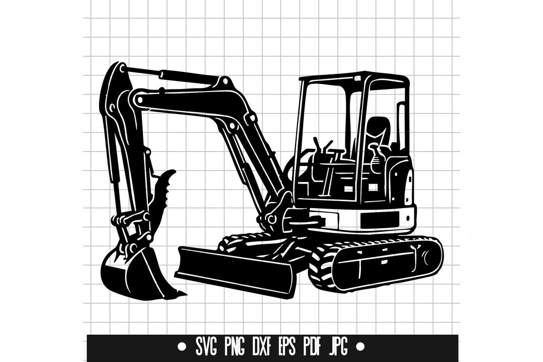 Mini Excavator Svg, Digger Svg, Excavator Clipart, Mini Excavator Cut ...