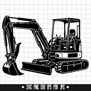 Mini Excavator Svg, Digger Svg, Excavator Clipart, Mini Excavator Cut ...