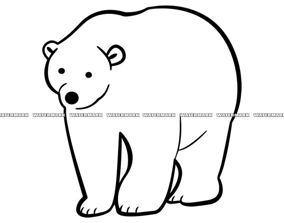 Polar Bear Clipart Black And White