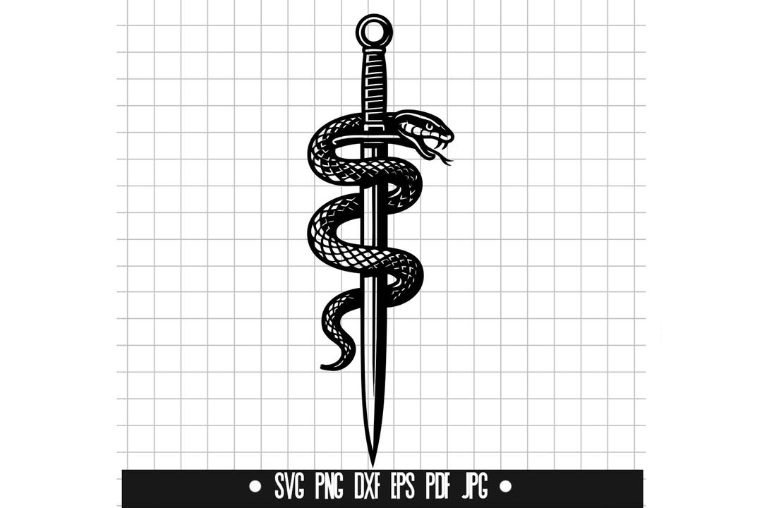 Snake Sword SVG, Snake Sword DXF, Snake Sword PNG, Snake Sword Cut File ...