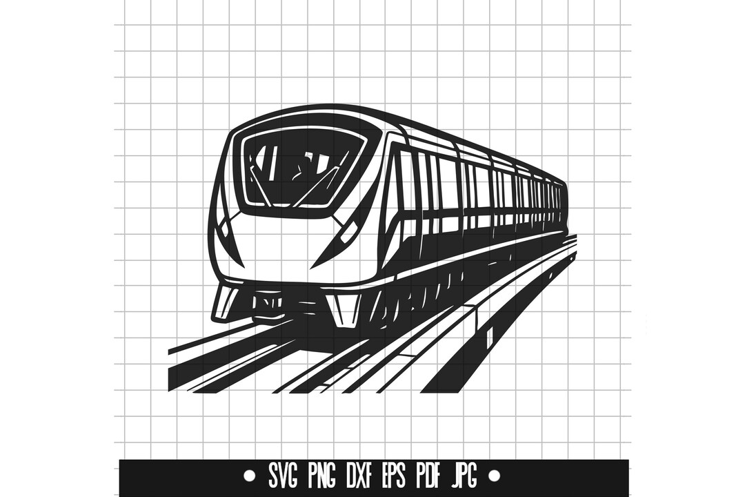 Monorail Train SVG, Metro Train DXF, Subway PNG, Train Front View Cut ...
