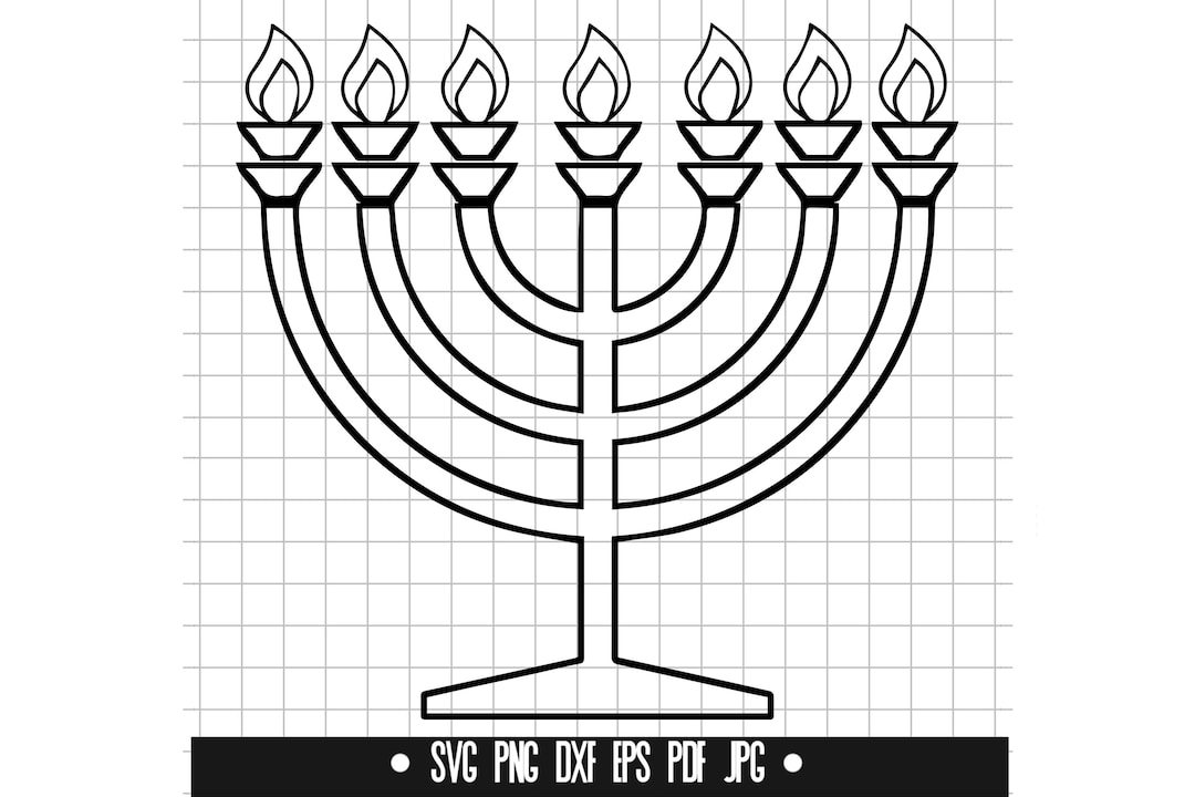 Menorah SVG, Menorah Cut File, Menorah DXF, Menorah PNG, Menorah ...