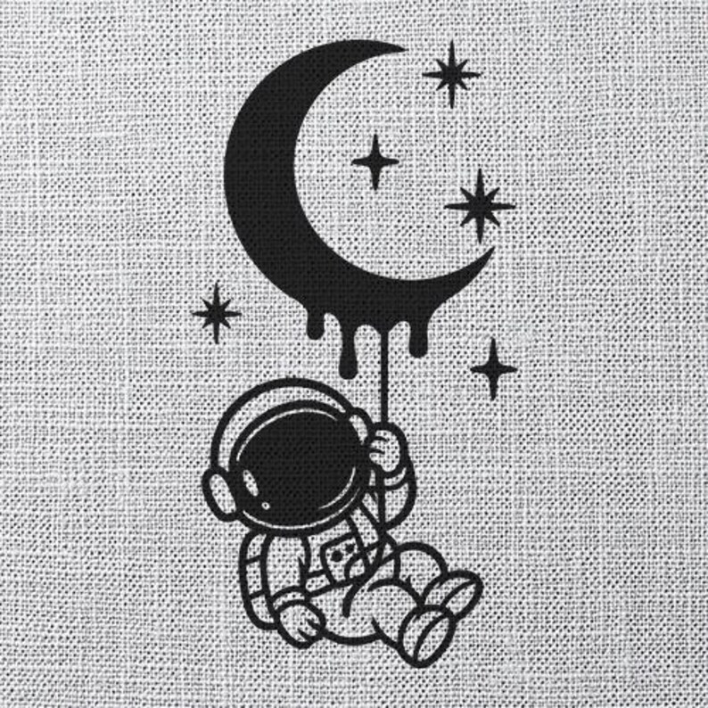 Astronaut Moon SVG, Dripping Moon DXF, Space PNG, Astronaut Cut File ...