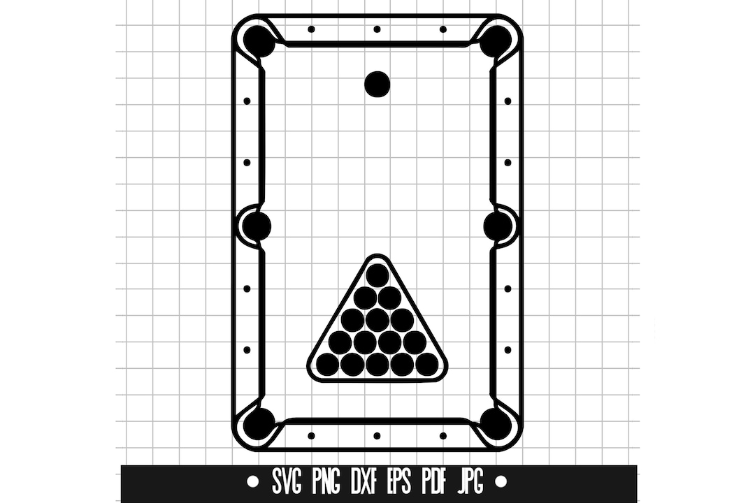 Pool Table Top View Svg, Billiards Rack Clipart, 8 Ball Triangle Cut ...
