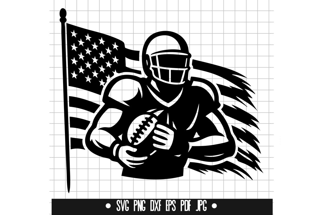 Football Player SVG, Football Player DXF, Football Player PNG, Football ...