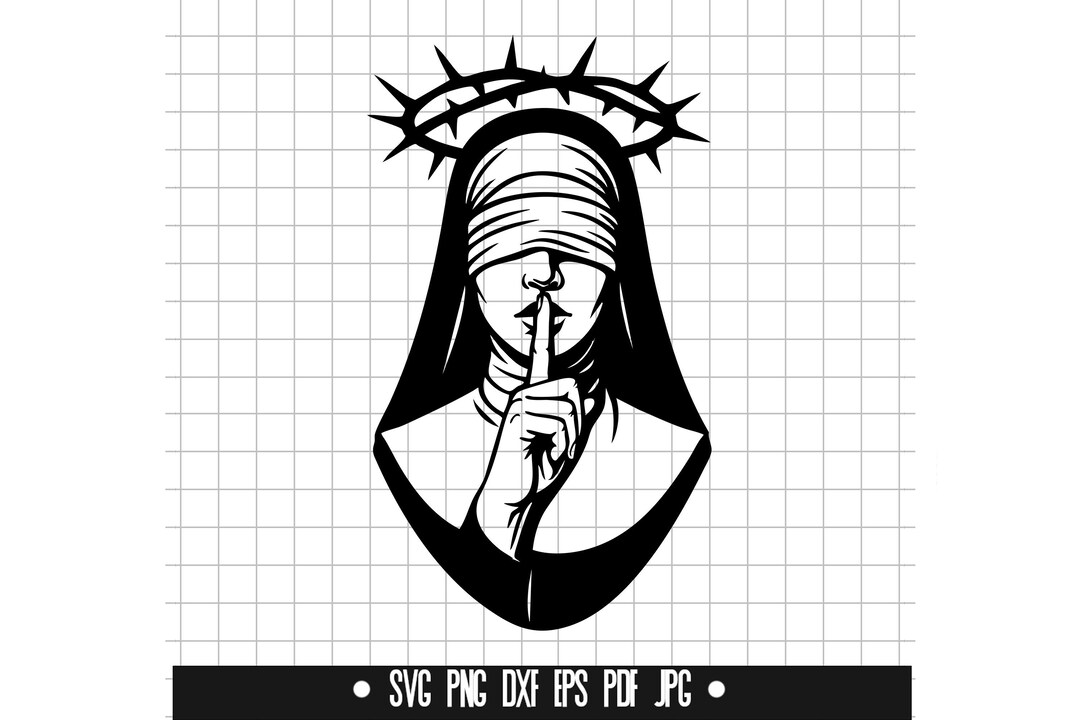 Blind Nun SVG, Blind Nun DXF, Blind Nun PNG, Blind Nun Cut File ...