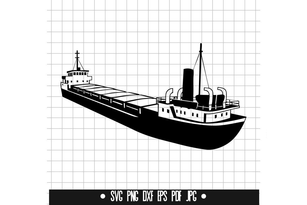 Cargo Ship SVG, Cargo Ship DXF, Cargo Ship PNG, Cargo Ship Cut File ...