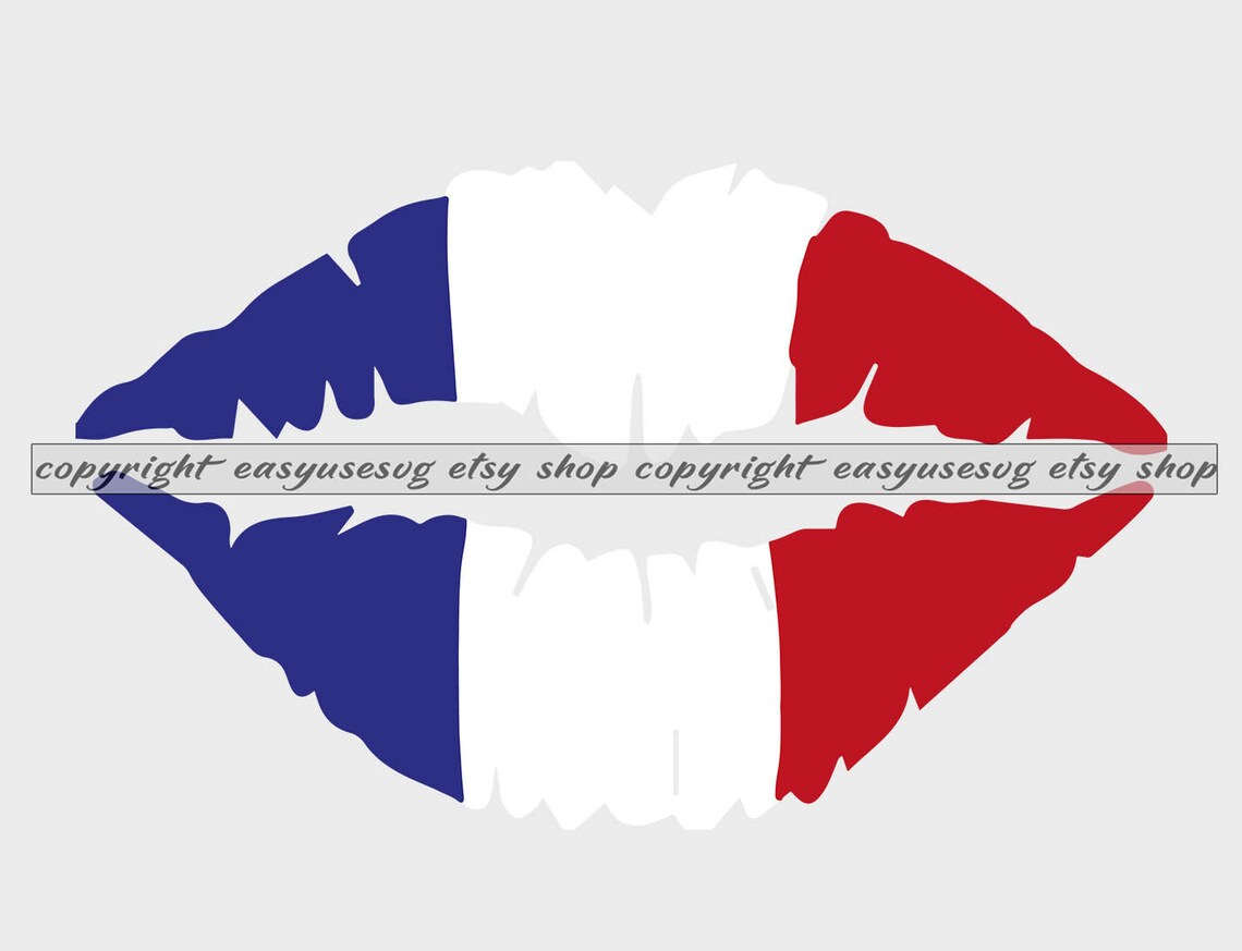 Lips France Flag Colors SVG DXF Png Clipart Silhouette Cut | Etsy