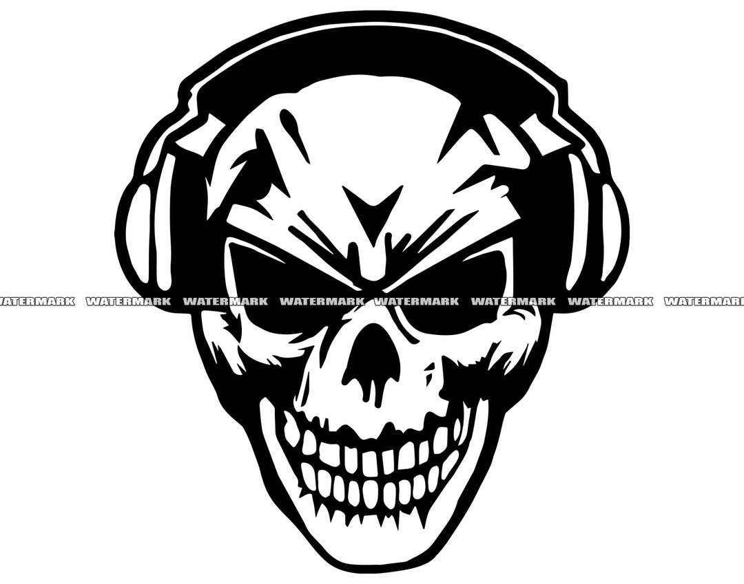 Dj Skull SVG #1 Party Music Skeleton Death Halloween Dark Gothic Horror ...