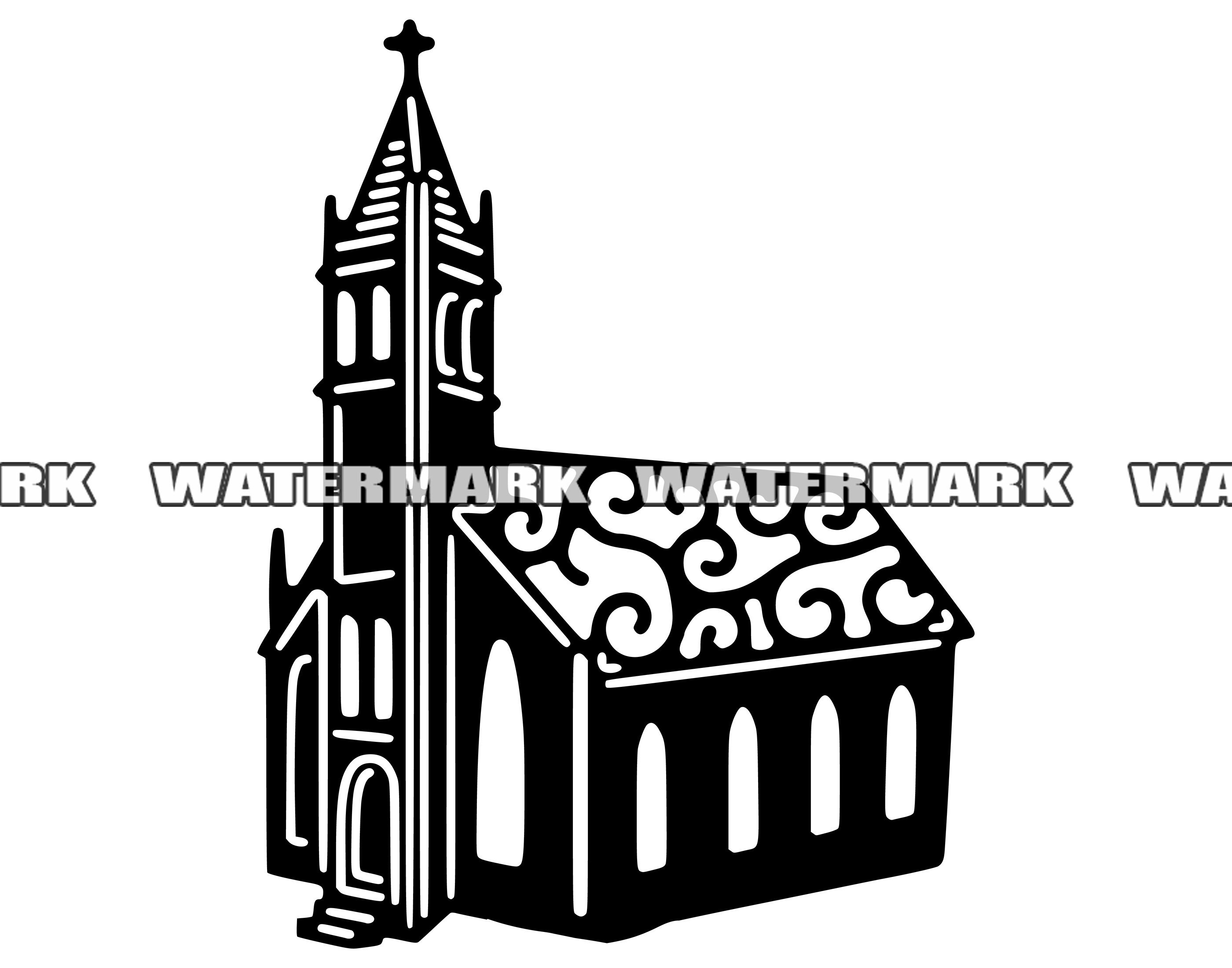 Church SVG, Church Cut File, Church DXF, Church PNG, Church Clipart ...