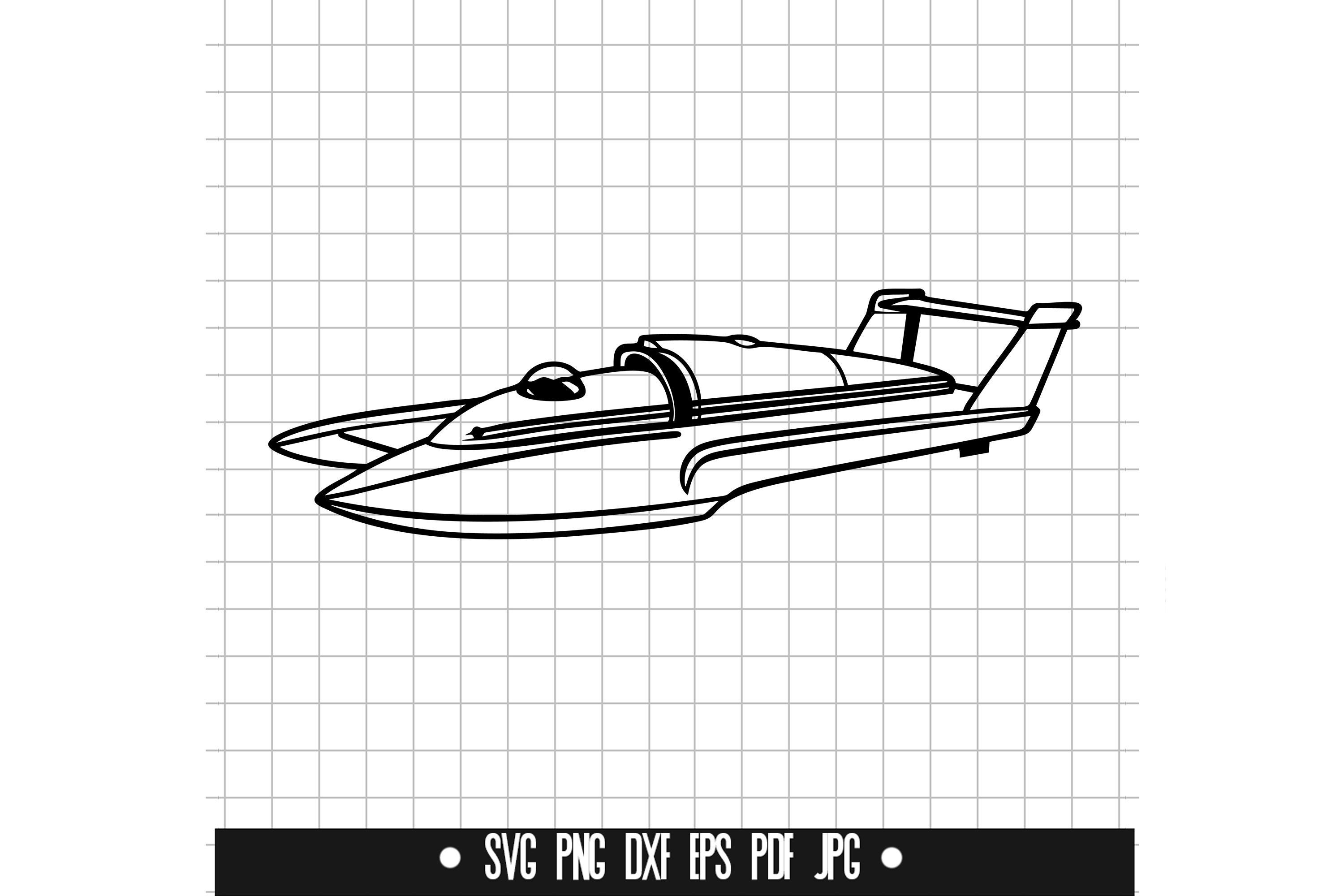 Hydroplane Svg Speed Boat Svg Racing Boat Svg Watercraft Svg Powerboat ...