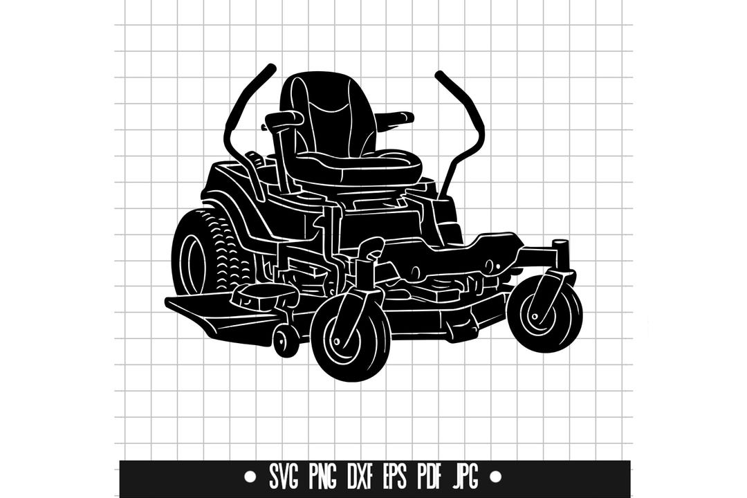 Zero Turn Lawn Mower SVG, Lawn Mower DXF, Lawn Mower PNG, Lawn Mower ...