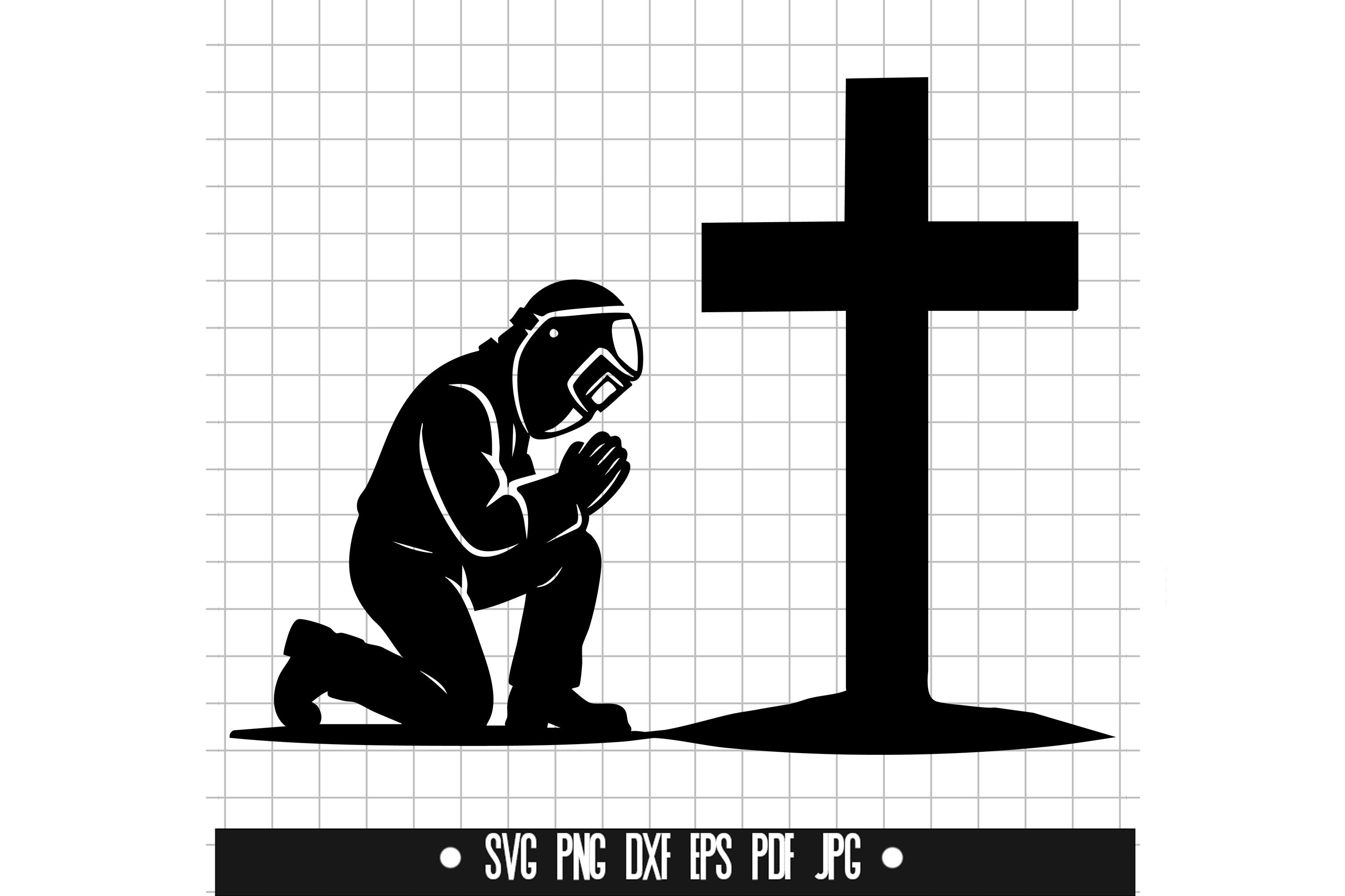 Welder Praying Cross SVG, Welding Memorial DXF, Prayer PNG, Svg Cut ...