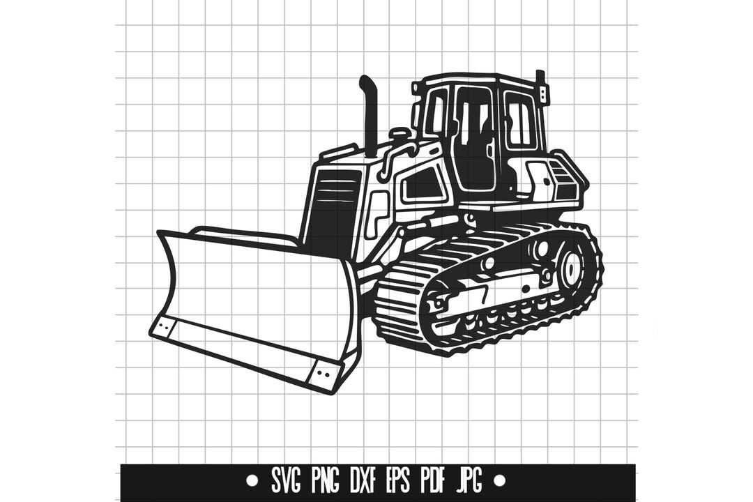 Dozer SVG, Heavy Equipment DXF, Bulldozer PNG, Track Dozer Cut File ...