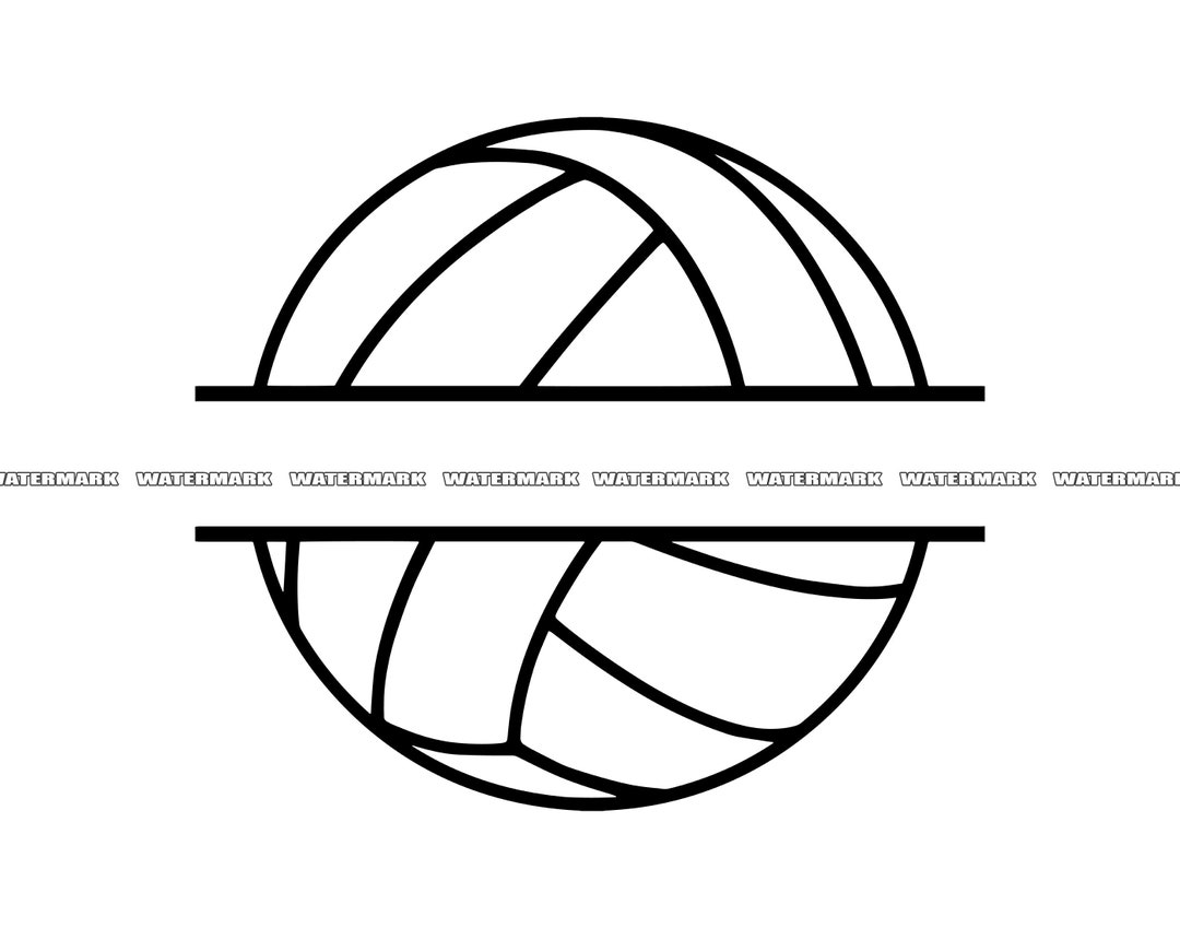Volleyball Ball Split Monogram SVG, Volleyball Ball Split Monogram Cut ...