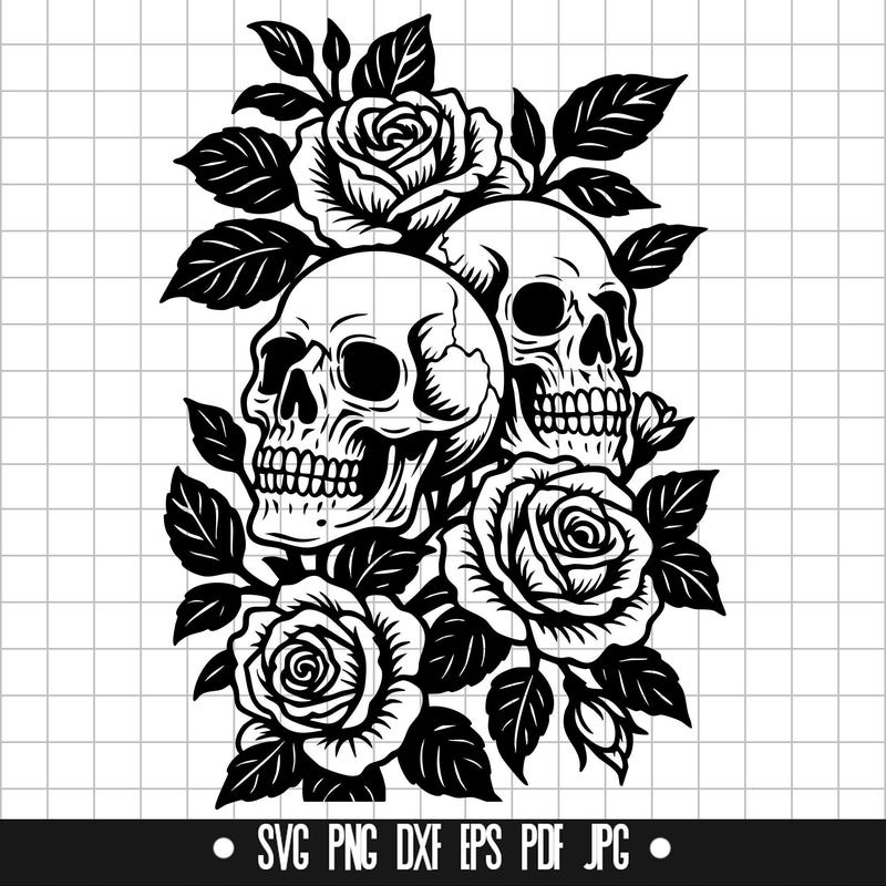 Skulls & Roses Pattern - Etsy