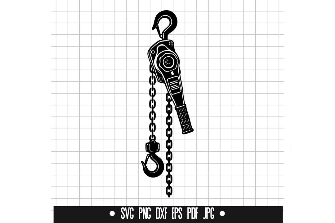 Chain Pulley Svg, Chain Hoist Machine Svg, Industrial Hoist Svg, Svg ...