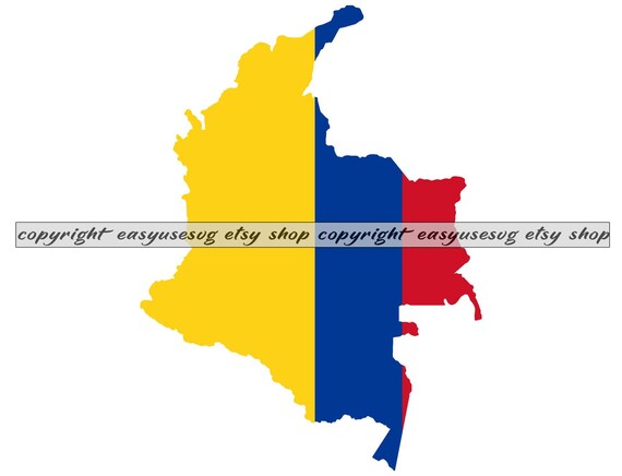 Colombia Flag Coloring Map
