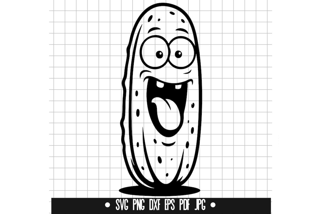 Pickle SVG, Pickle Face DXF, Pickle PNG, Funny Food Cut File, Clipart ...