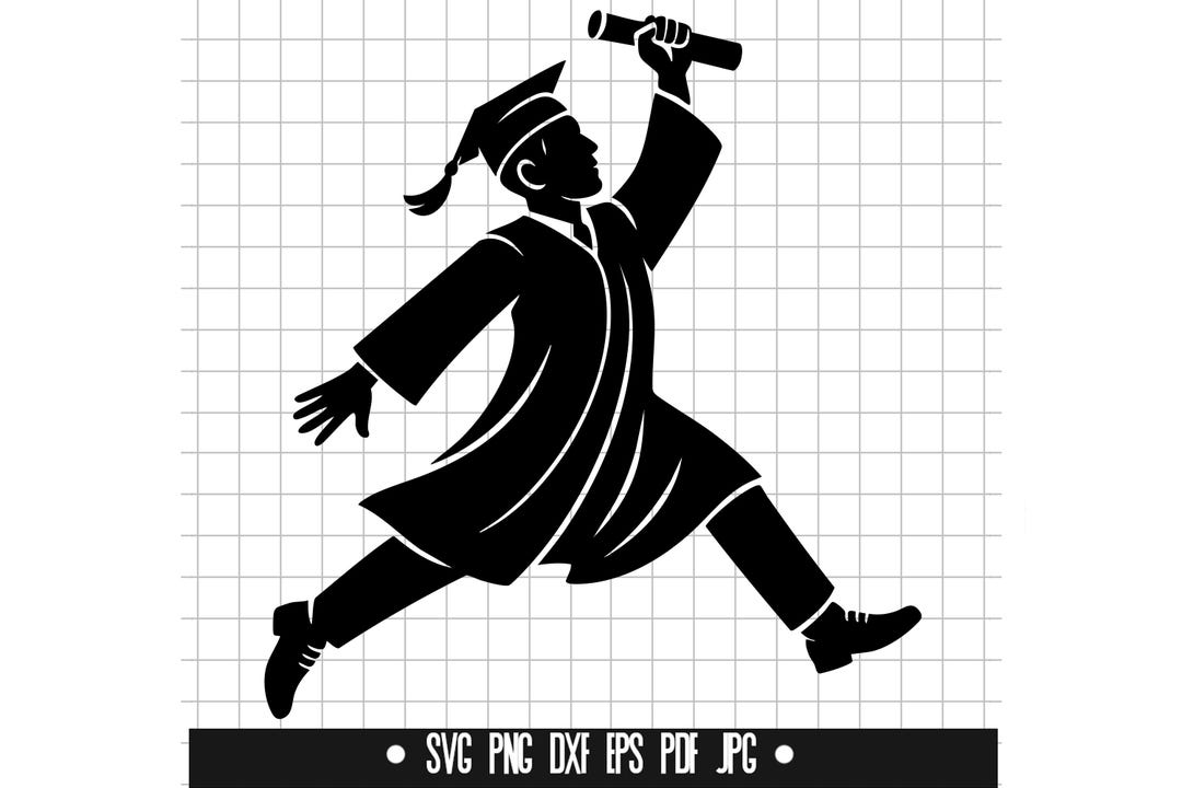 Graduation Silhouette SVG, Graduation DXF, Graduation PNG, Graduation ...