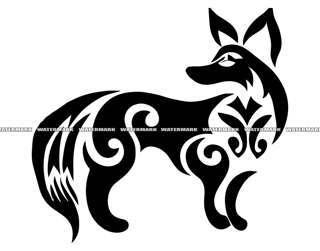 Tribal Fox Svg Tribal Fox Cut File Tribal Fox Dxf Tribal Etsy