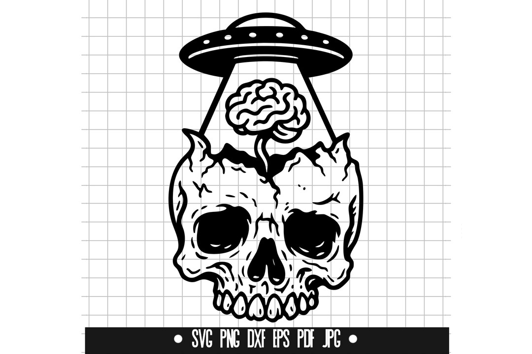 Alien Skull SVG, Alien Skull DXF, Alien Skull PNG, Alien Skull Cut File ...