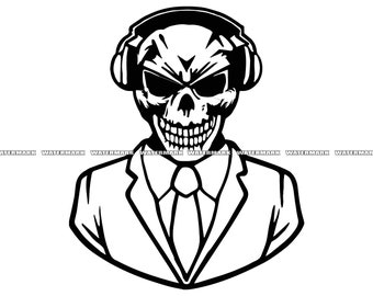 Skeleton Dj Svg - Etsy
