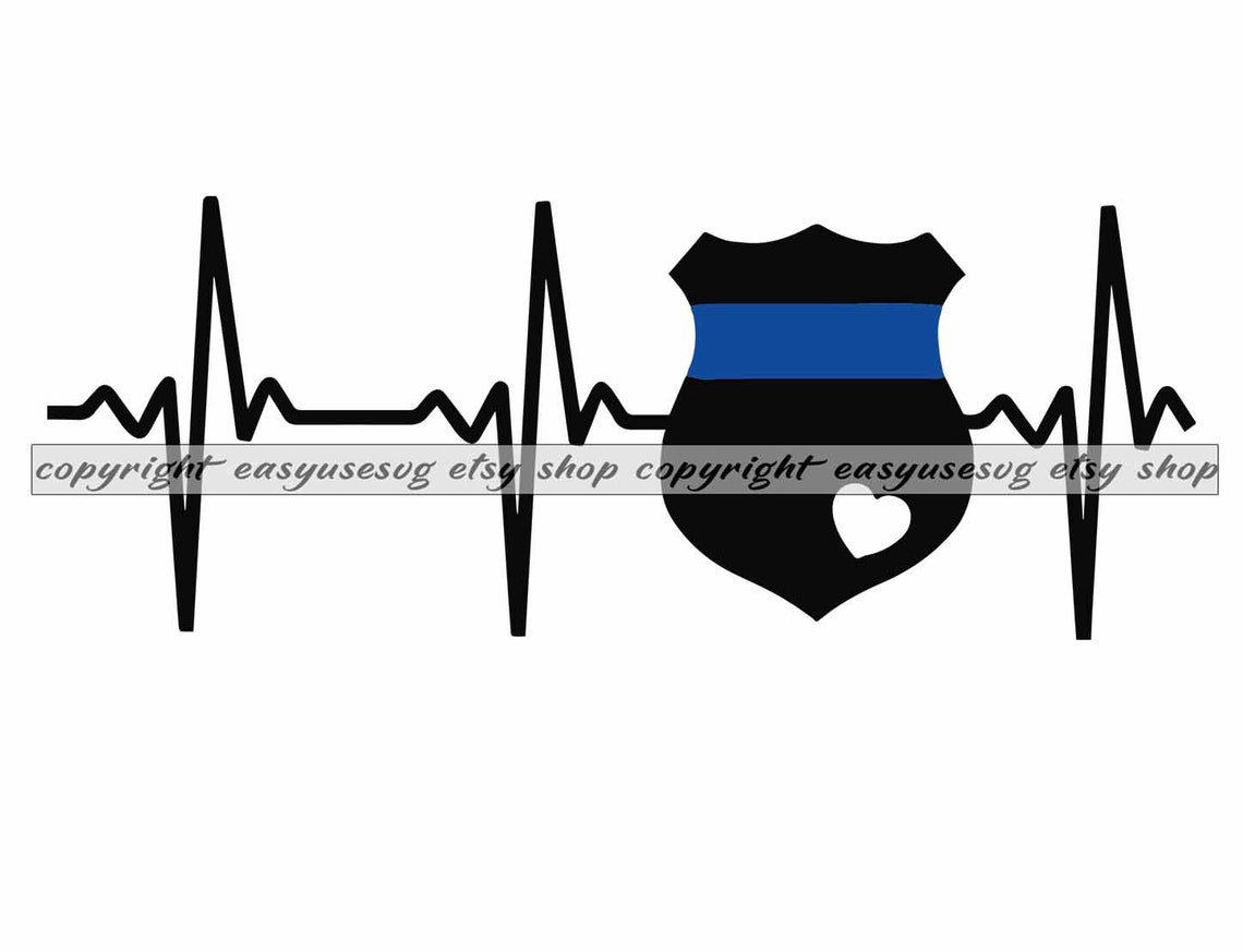 Police Heart SVG Police SVG Police Ekg Svg Police Heartbeat - Etsy ...