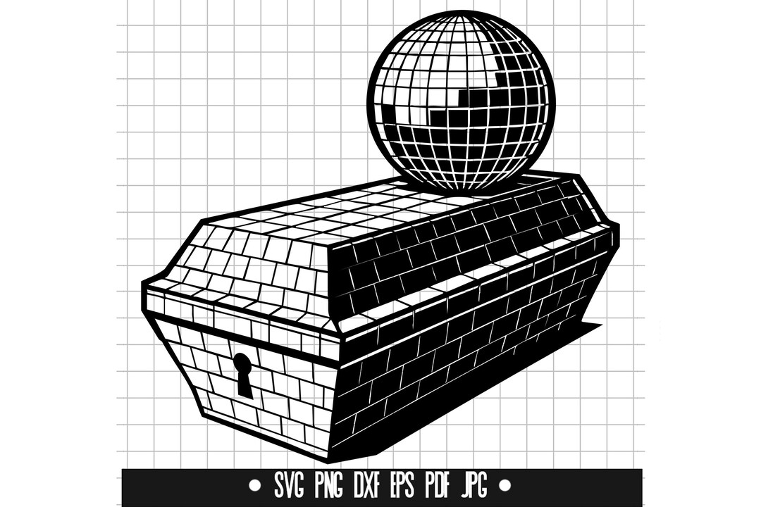 Disco Coffin SVG, Goth Disco DXF, Disco Ball PNG, Alternative Cut File ...