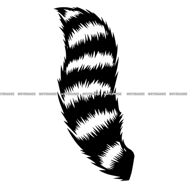 Raccoon Tail SVG, Raccoon Tail DXF, Raccoon Tail PNG, Raccoon Tail Cut ...