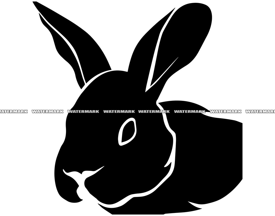 Rabbit Face SVG Rabbit Face Cut File Rabbit Face DXF Rabbit - Etsy