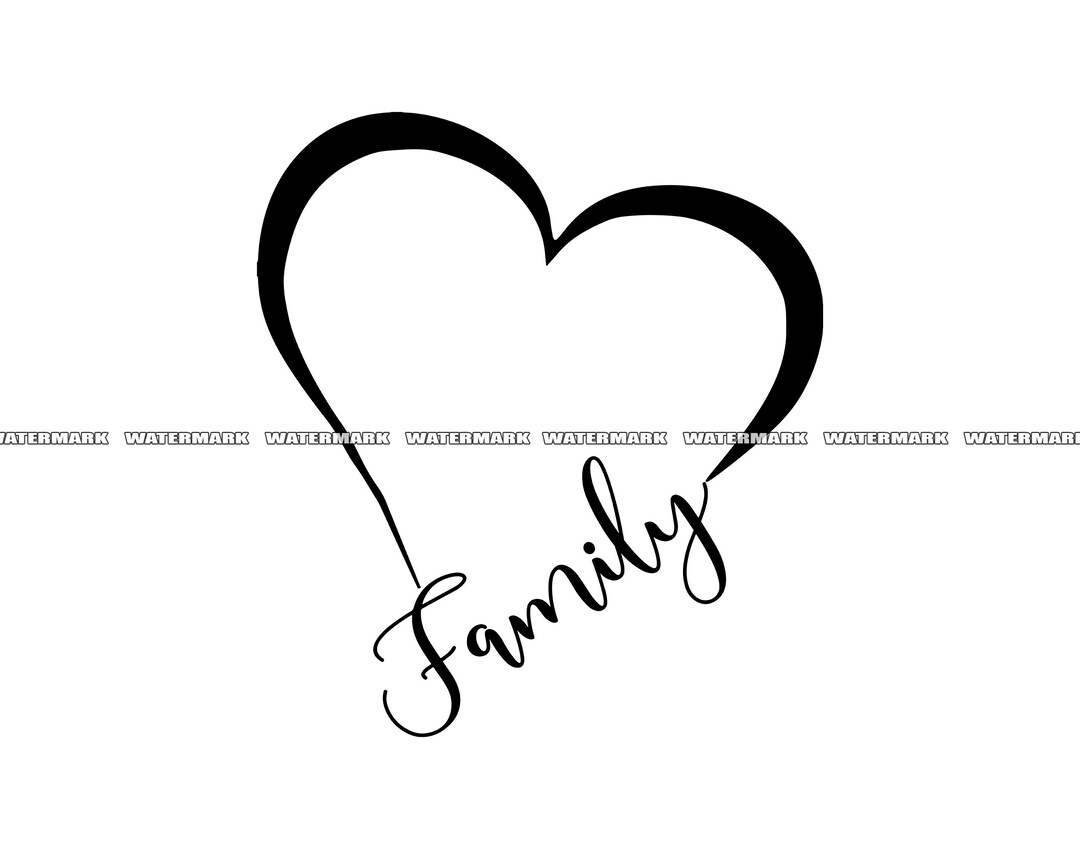 Family Heart SVG Family Heart Cut File Family Heart DXF - Etsy