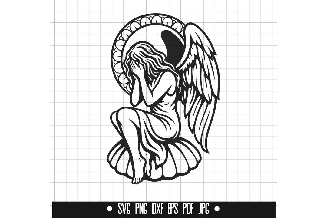 Crying Angel SVG, Crying Angel DXF, Crying Angel PNG, Crying Angel Cut ...