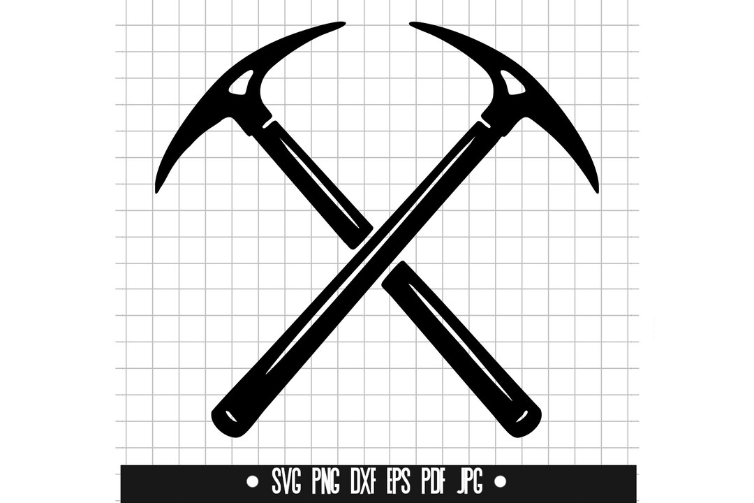 Crossed Pickaxes SVG, Crossed Pickaxes DXF, Crossed Pickaxes PNG ...
