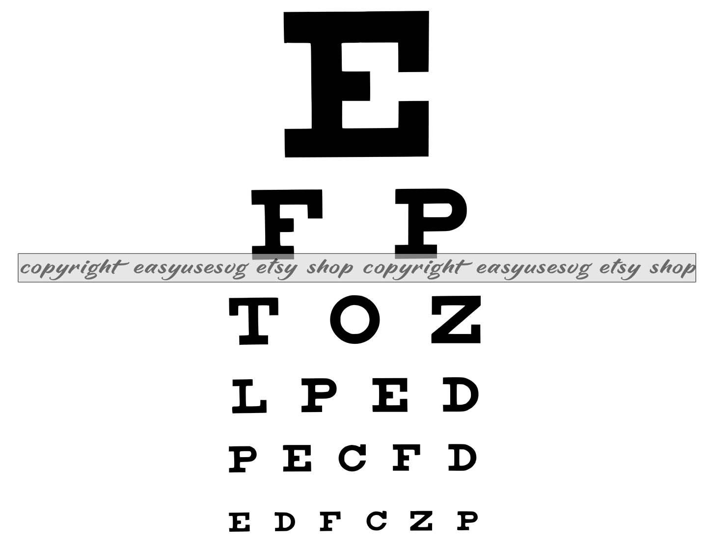 Eye Test Chart SVG, Eye Test Chart DXF, Eye Test Chart PNG, Eye Test ...