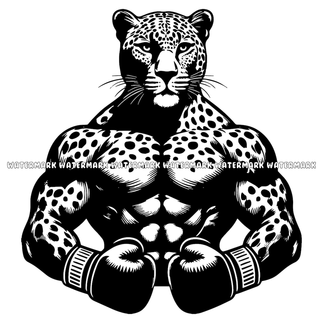 Cheetah Boxing Gloves SVG, Cheetah DXF, Cheetah PNG, Cheetah Cut File ...