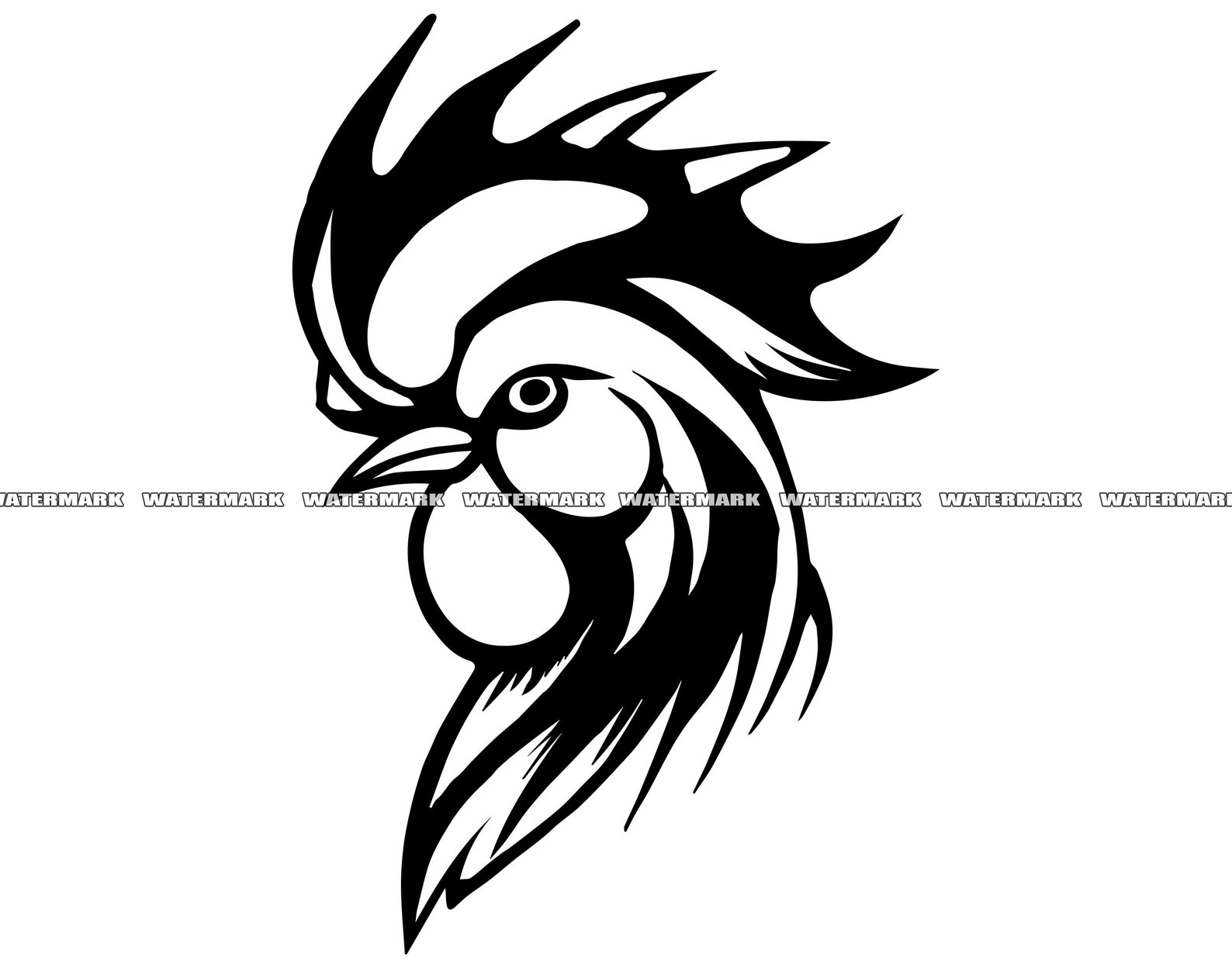 Rooster Head SVG 3 Rooster Head Cut File Rooster Head DXF - Etsy