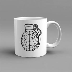 Brain Grenade SVG, Mind Bomb DXF, Brain PNG, Grenade Cut File, Clipart ...