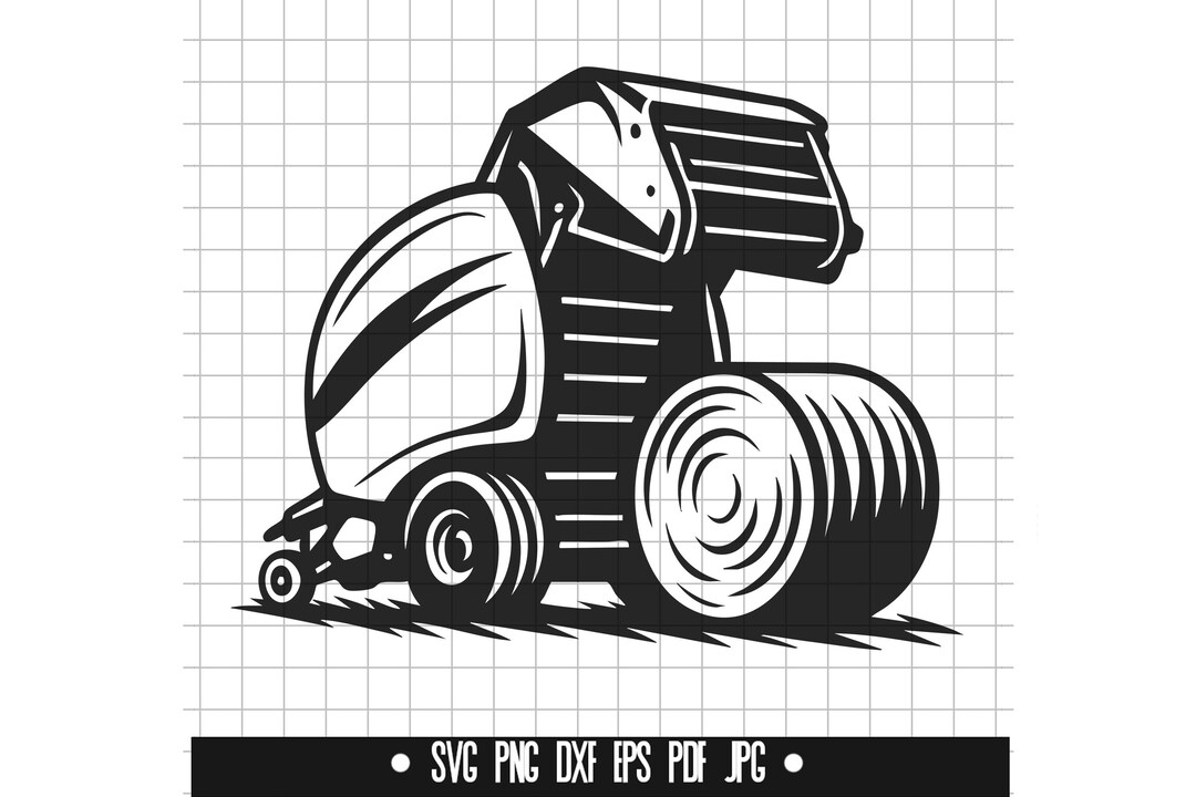 Round Baler SVG, Hay Machine DXF, Farm Tool PNG, Baler Cut File ...