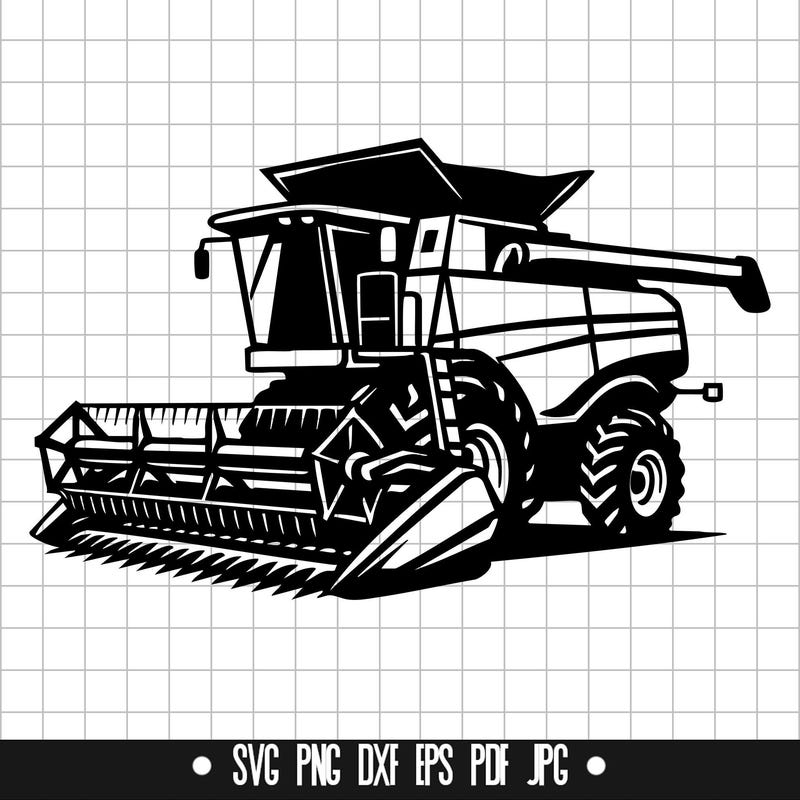 Farm Combine Svg - Etsy