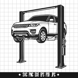 Car Lift SVG, Mechanic Garage DXF, Auto Repair PNG, Cut File, Clipart ...