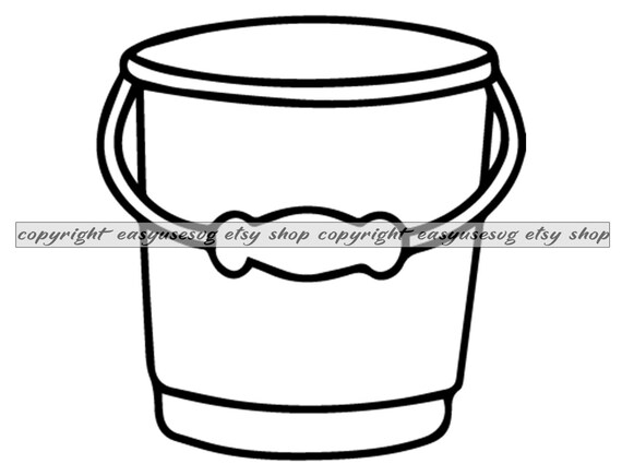 Bucket Clipart Black And White