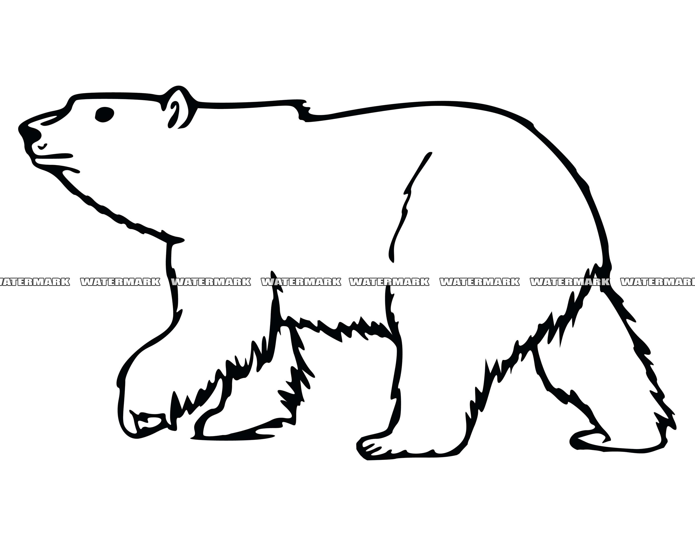 Polar Bear SVG Polar Bear Cut File Polar Bear DXF Polar - Etsy