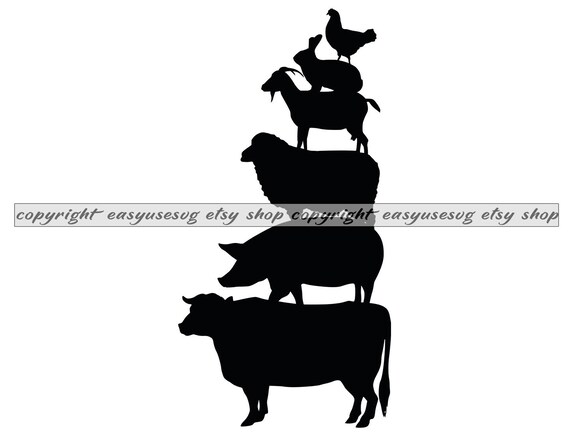 Stacked Stock Show Farm Animals SVG DXF PNG - Etsy