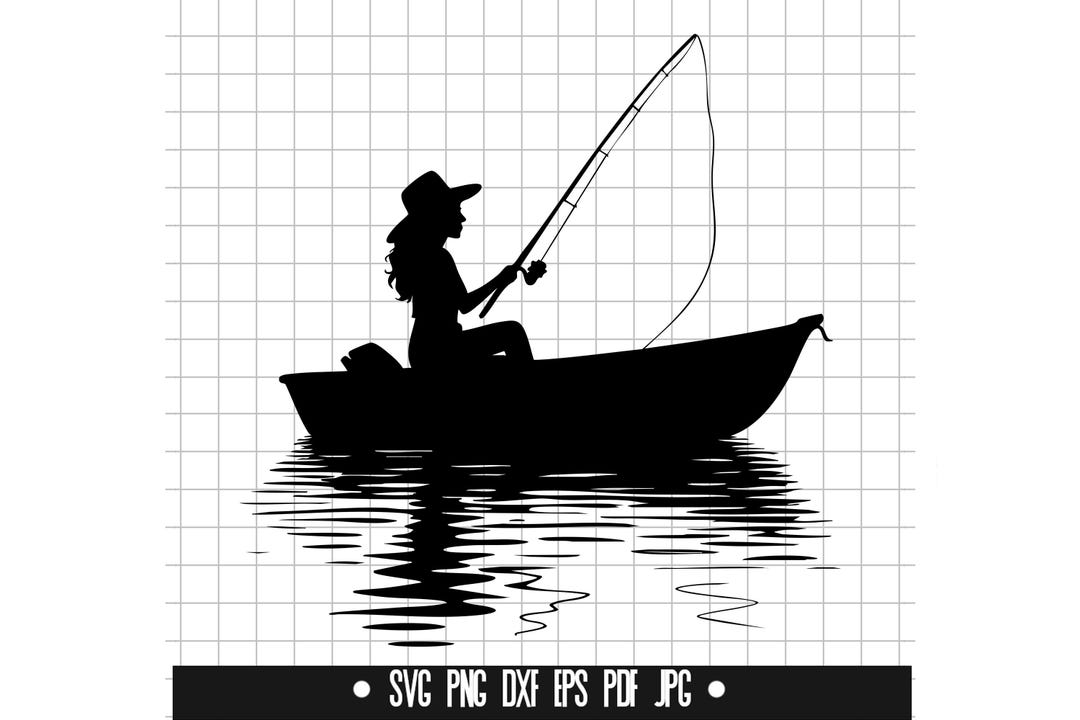 Fishing Girl SVG, Fishing Girl DXF, Fishing Girl PNG, Fishing Girl Cut ...