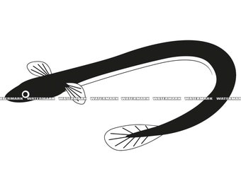 Eel Silhouette Svg - Etsy
