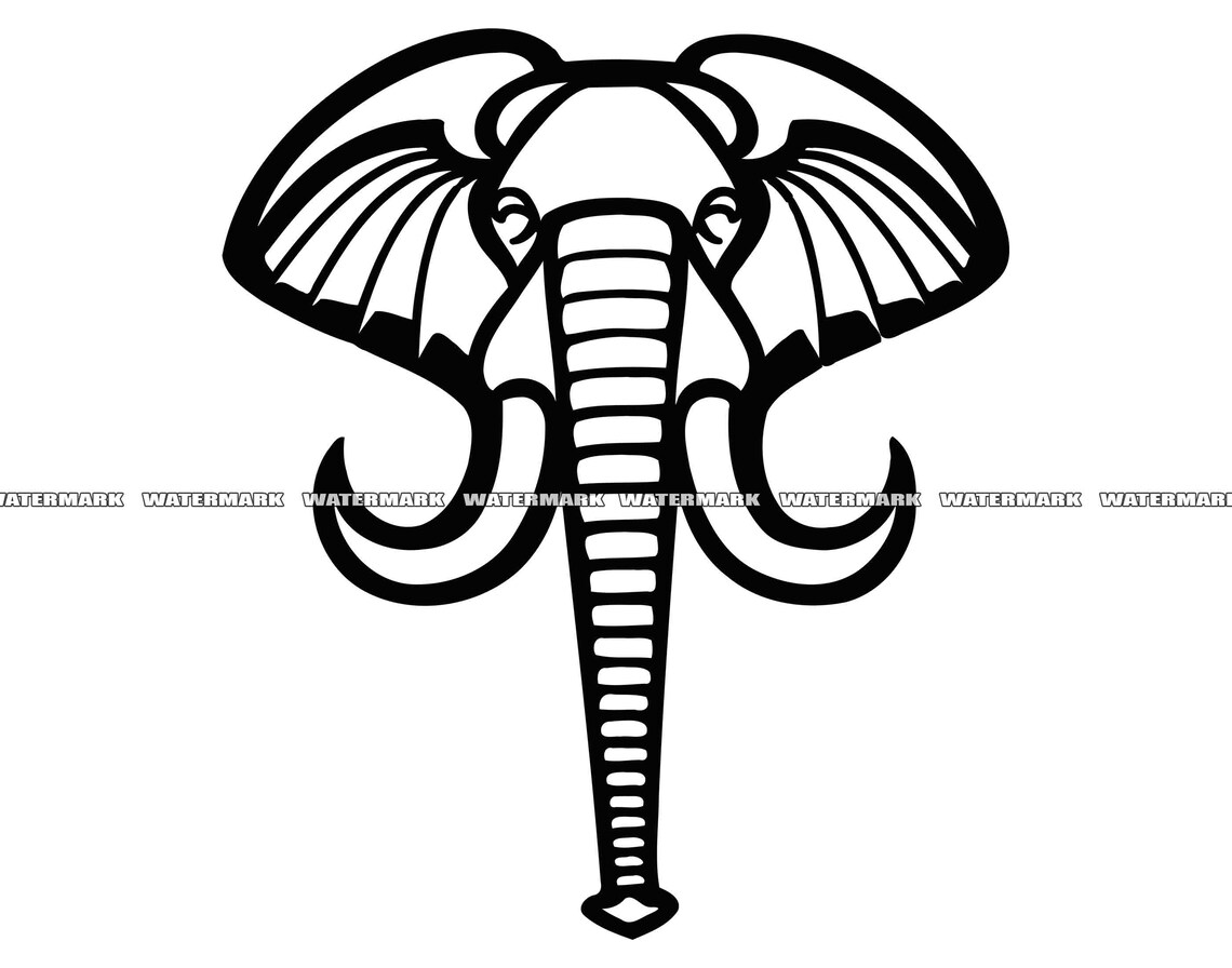 Elephant SVG 1 Elephant Cut File Elephant DXF Elephant - Etsy