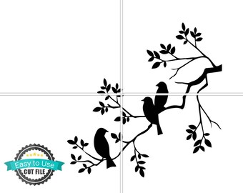 Bird SVG, Bird on Branch SVG, Birds SVG, Birds on Branch Svg, Branch ...